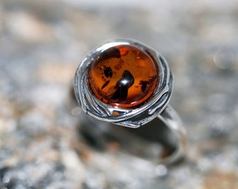 Amber ring | Etsy