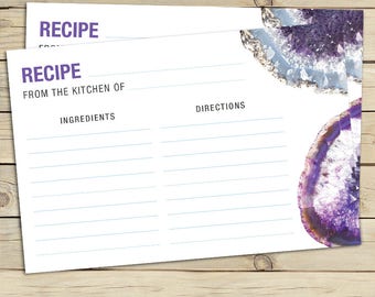 Purple recipe card | Etsy