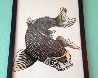 Watercolor koi fish | Etsy
