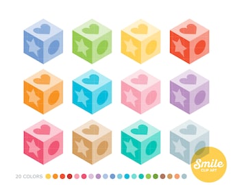 Baby blocks clip art | Etsy