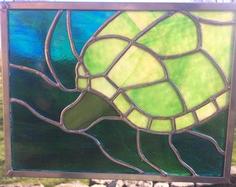 Stained glass turtle | Etsy