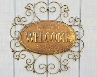 Metal welcome signs | Etsy