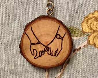 Wood burned keychain | Etsy