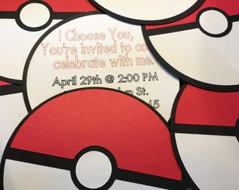 Pokeball invitation | Etsy