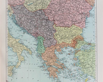 Map of the balkans | Etsy
