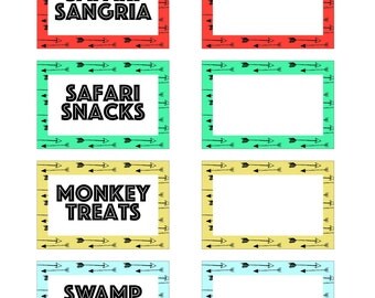 Safari food labels | Etsy