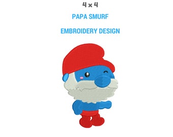 Smurfs embroidery | Etsy