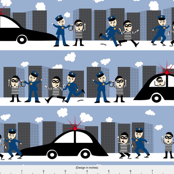 Cop and Burgler Fabric Police Heros Say Crime Doesn'T