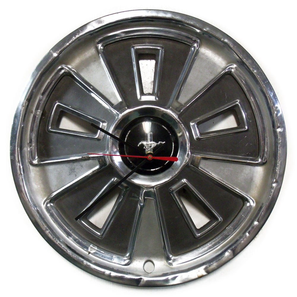 1966 Ford Mustang Hubcap Wall Clock Retro Pony Car Hub Cap