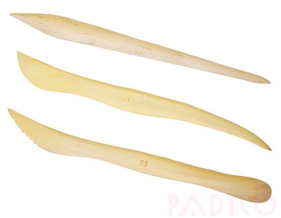 Padico Clay Tools Wood Spatula 3 pieces set from Japan 202725