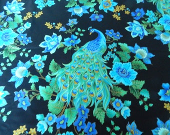 Peacock fabric | Etsy
