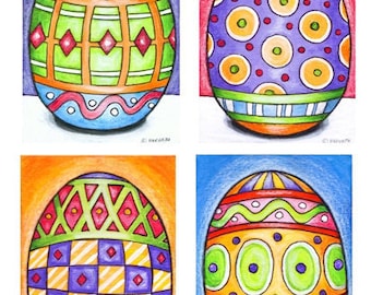 Cathy Horvath Folk Art Painting Prints Coloring by SoloWorkStudio