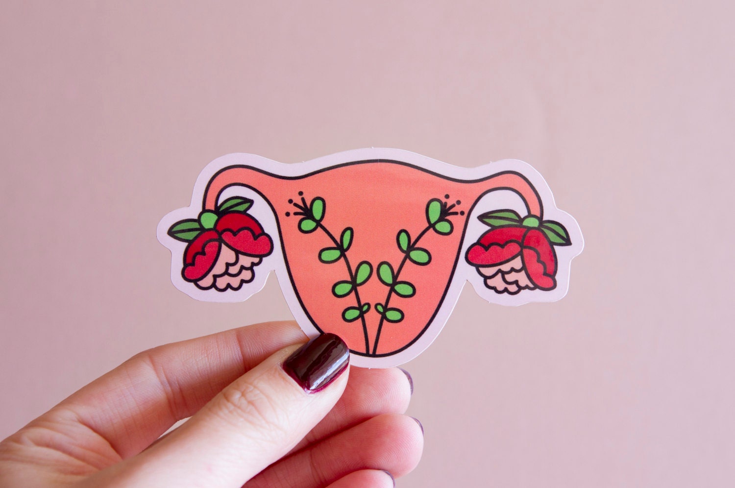 Feminist Uterus Sticker Blooming Uterus Illustrated
