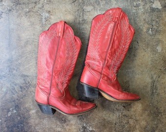 Red cowboy boots | Etsy