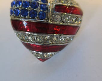 Rhinestone flag pin | Etsy