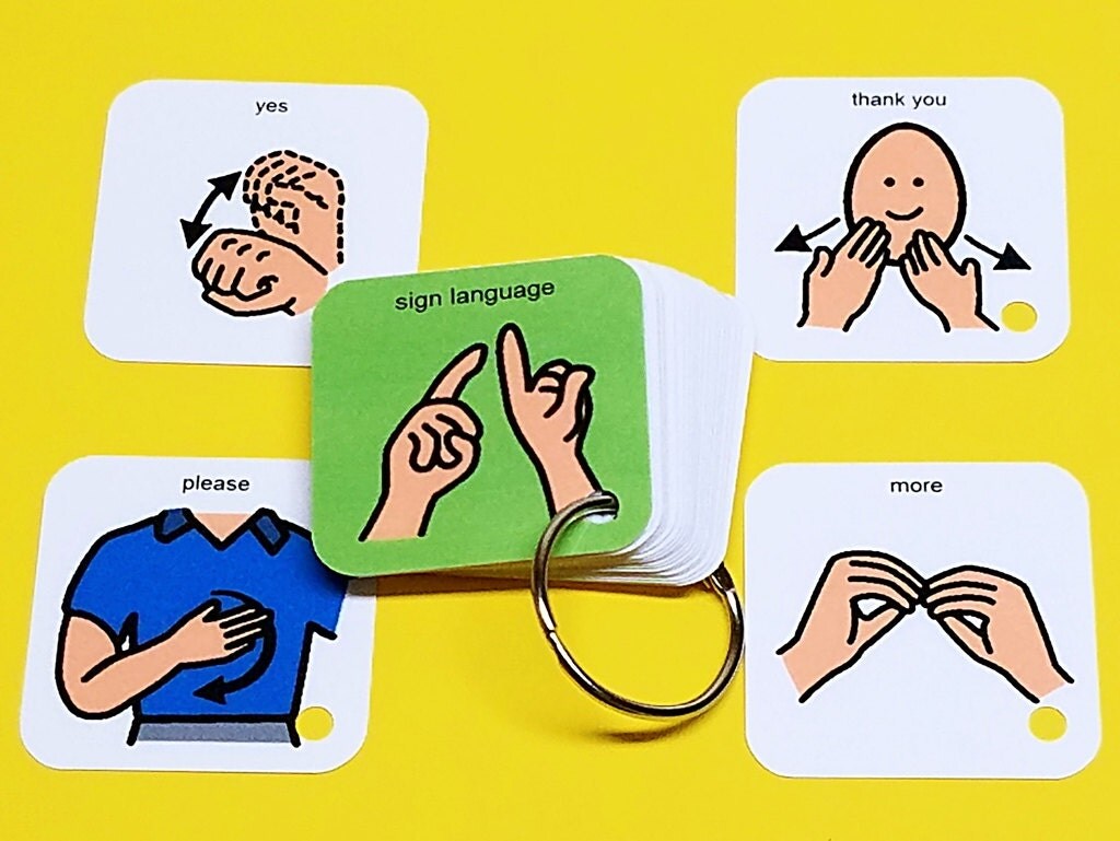 Lingua dei segni basi portachiavi attività autismo PECS