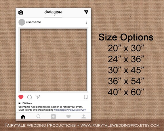 Personalized Instagram Frame Poster Board Prop for Birthdays