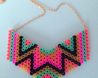 Unique perler bead jewelry related items | Etsy