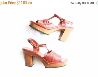 Wood platform sandal | Etsy