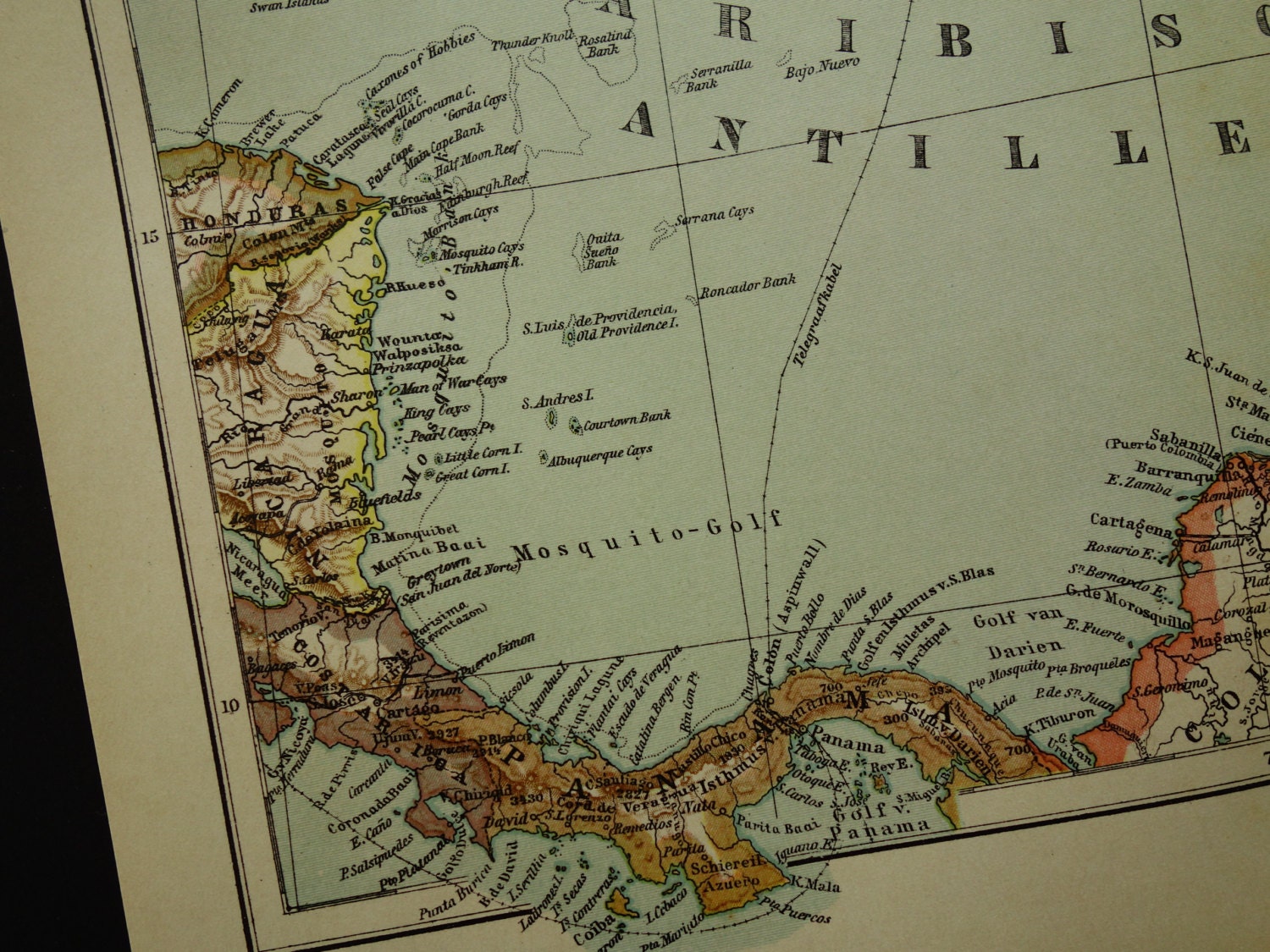 Antique map of the Antilles and Caribbean 1905 by DecorativePrints