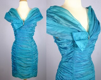 Teal cocktail dress | Etsy