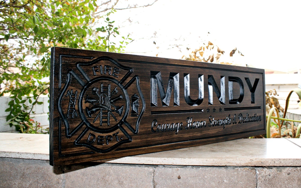 Firefighter Sign-Fire Station sign-Fire Department Sign-Custom
