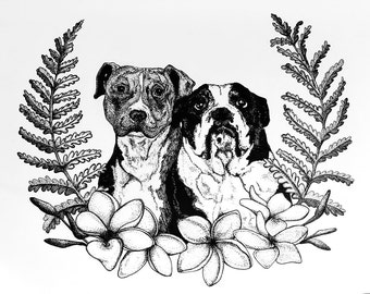 Custom pet drawing | Etsy