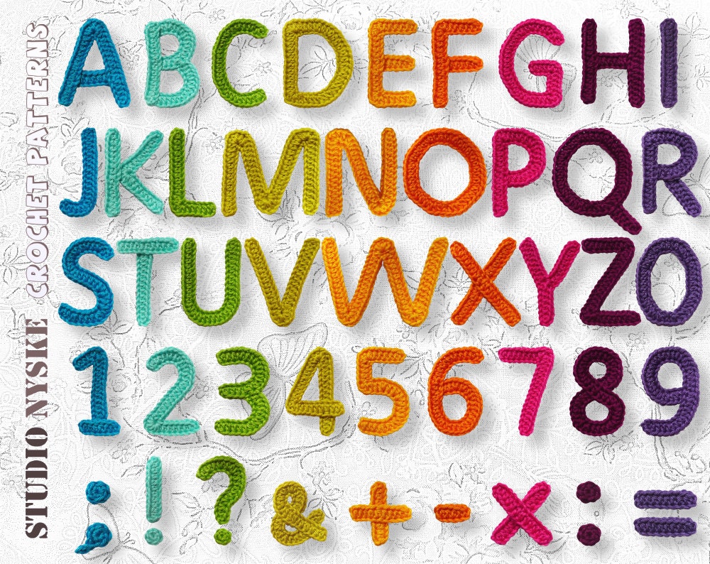 Scrapbook alphabet pattern crochet uppercase letters large