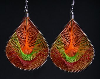 Thread earrings | Etsy