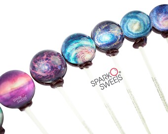 Sparko Sweets Galaxy Lollipops Star Designs 10 Pieces with