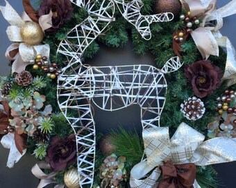 Reindeer wreath | Etsy