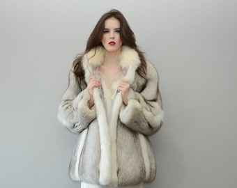 White fox fur coat | Etsy