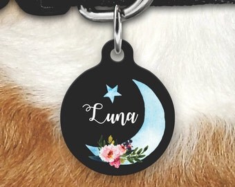Moon dog tag | Etsy