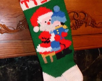 Knitted Christmas Stocking Pattern Santa's