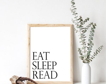 Eat sleep read | Etsy