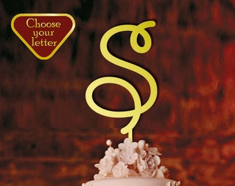 Watercolor painting letter S initial floral monogram giclee