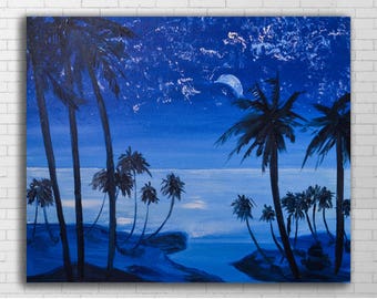Beach scene painting | Etsy