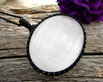 Selenite necklace | Etsy