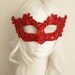 Sequined Red Masquerade Mask With Rhinestones And by SOFFITTA