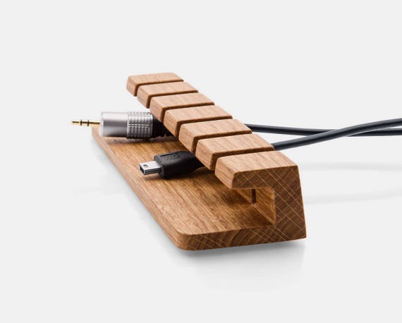 Wooden Cable and Charger Organizer Cable Management for