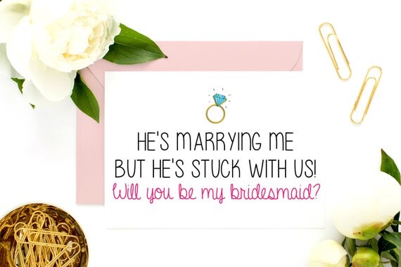 Funny Proposal Cards Funny Asking Cards Funny Bridesmaid