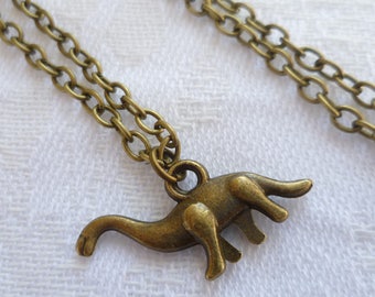 Personalized Dainty Dinosaur Necklace/ Initial Dinosaur