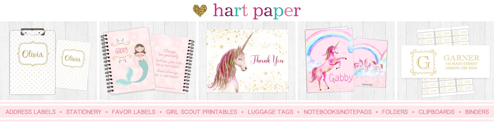 Stationery Thank You Cards School Supplies & Labels by HartPaper