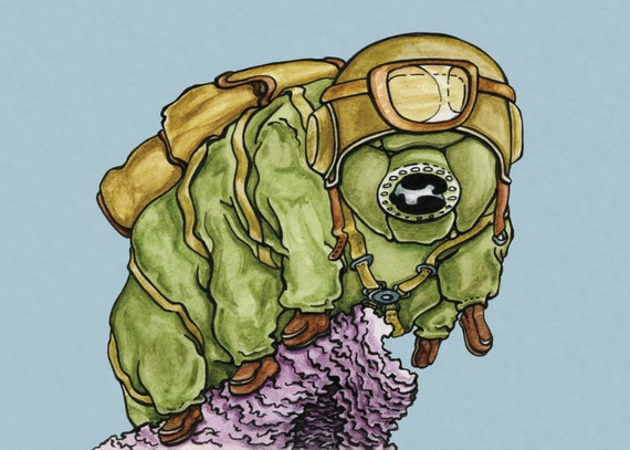 Items similar to Paratrooping Water Bear -- Microscopic Bug -- Wall art ...