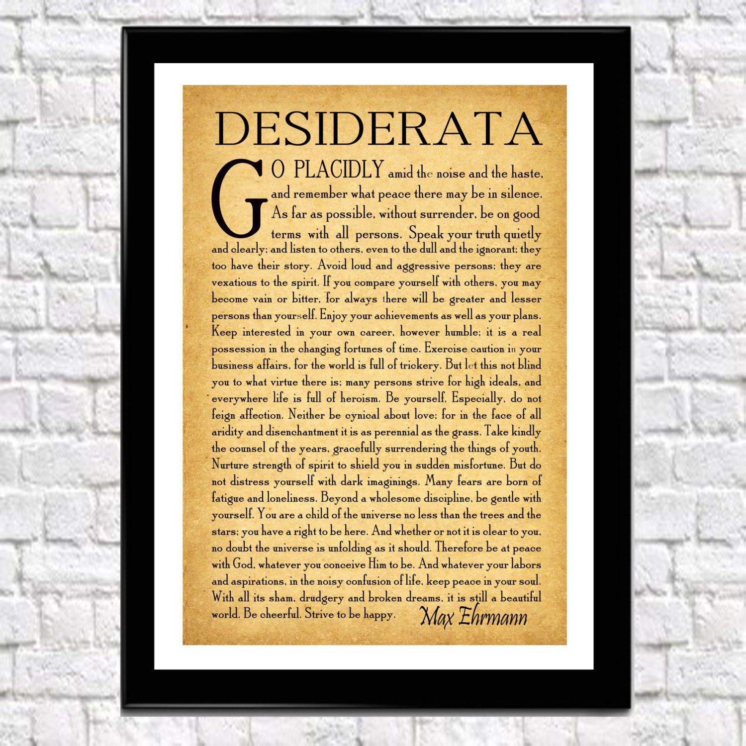 Desiderata Poem Desiderata Print Desiderata Poster Poetry Wall