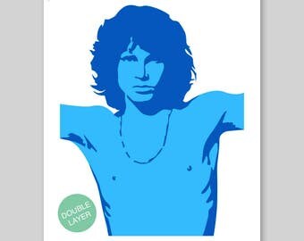 Jim Morrison Stencil Printable