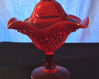 Red depression glass | Etsy