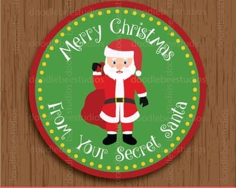 Custom Holiday Round Labels From Santa Stickers 2.5 inch