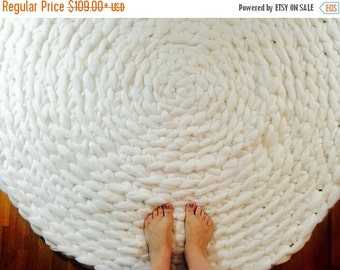 Chunky Rug Chunky Knit carpet Giant knit throw Jumbo by Becozi