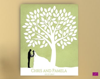 Guestbook tree print | Etsy
